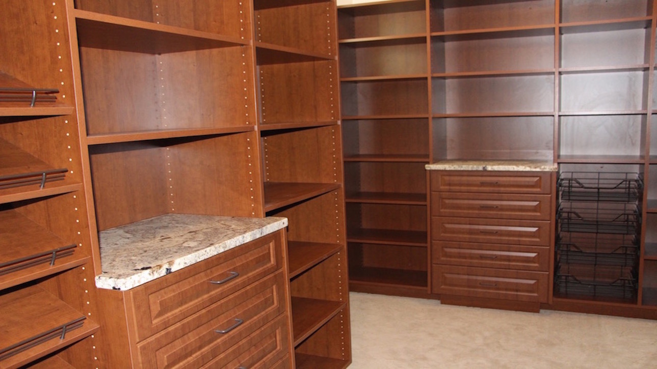 Custom Walk-In Closet with Granite – Creative Closet Solutions